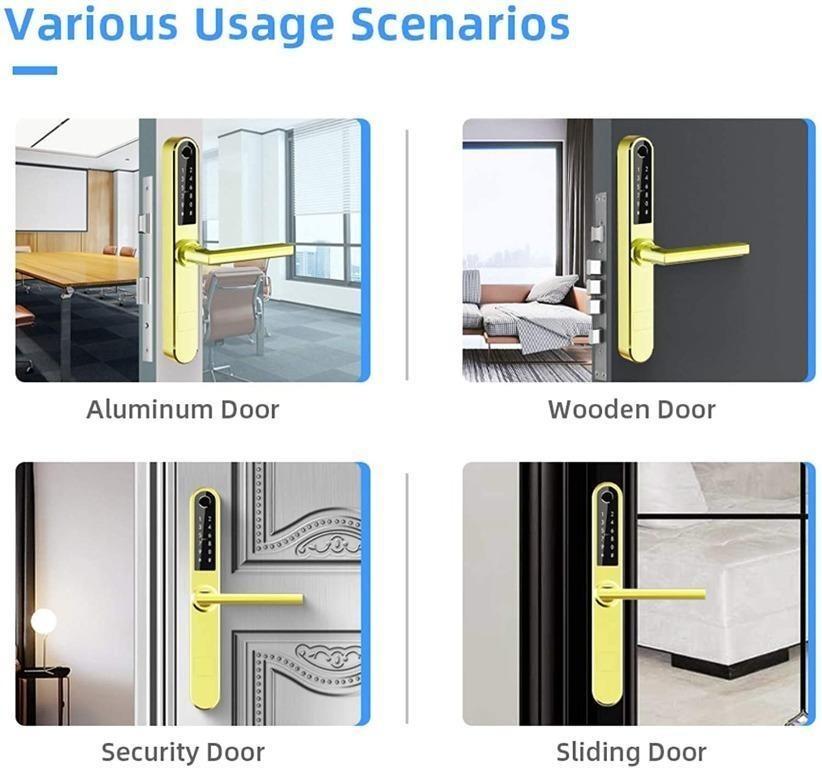 F3265 Ruveno Slim Smart Fingerprint Door Lock with Handles, Keyless ...