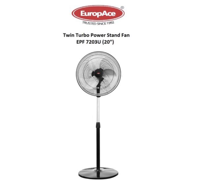 Brand New EUROPACE 20” Twin Turbo Power Stand Fan EPF 7203U, TV & Home ...
