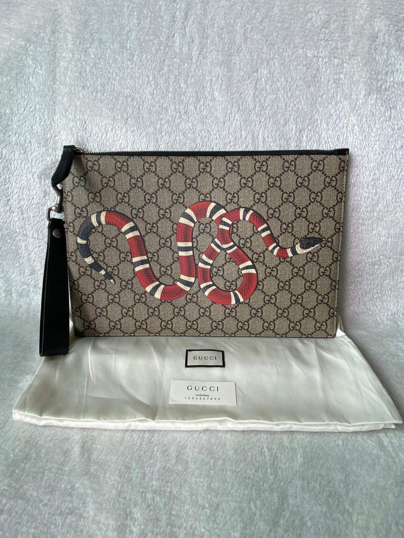 Gucci GG King Snake Supreme Bestiary Clutch, Luxury, Bags & Wallets on ...