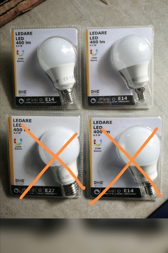IKEA LEDARE LED Bulbs - 2pc left, Furniture & Home Living, Lighting ...