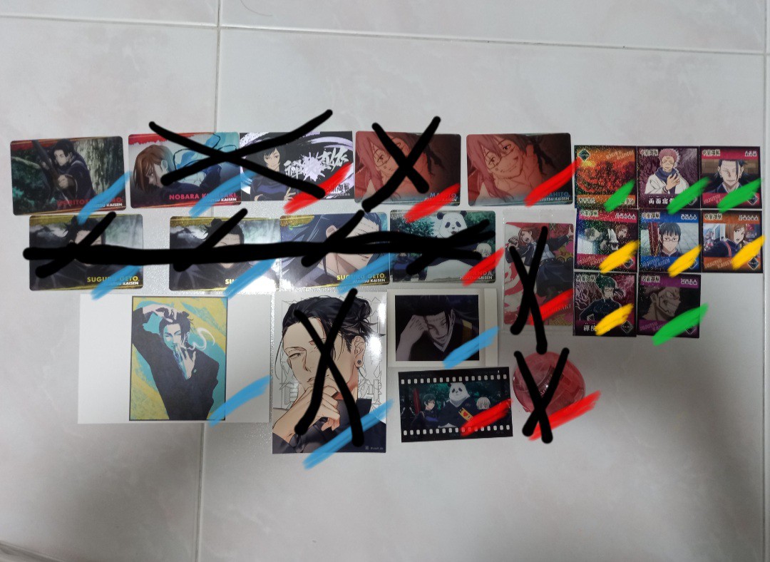 Jjk jujutsu kaisen metal cards postcards stickers nobara hugcot geto ...