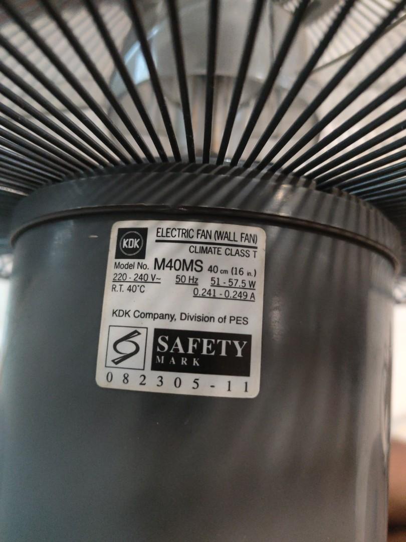 KDK Wall Fan M40MS with remote, Furniture & Home Living, Lighting ...