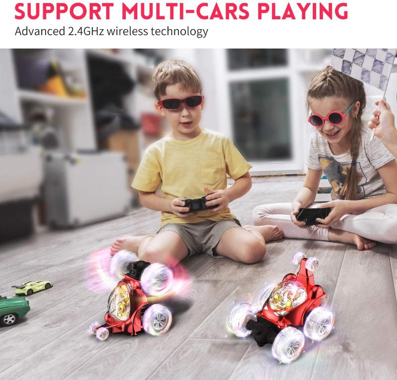 Kizeefun Remote Control Car, RC Stunt Car Invincible 360°Rolling ...
