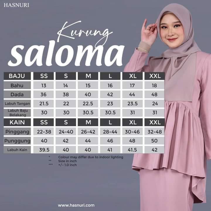 Kurung Saloma - Hasnuri, Women's Fashion, Muslimah Fashion, Baju Kurung ...