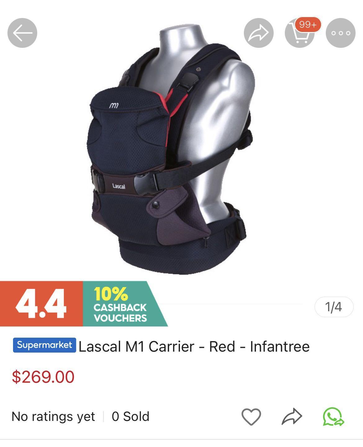 99% NEW LASCAL M1 CARRIES RED INFANTREE , Babies & Kids, Going Out, Carriers & Slings on Carousell