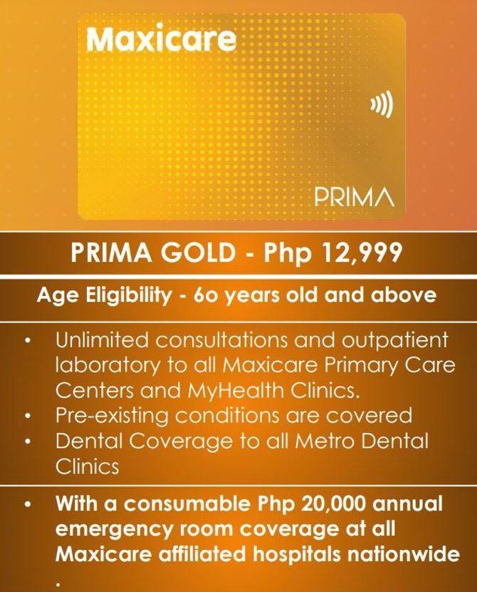 Maxicare Seniors Prepaid Health Card Prima GOLD, Health & Nutrition ...