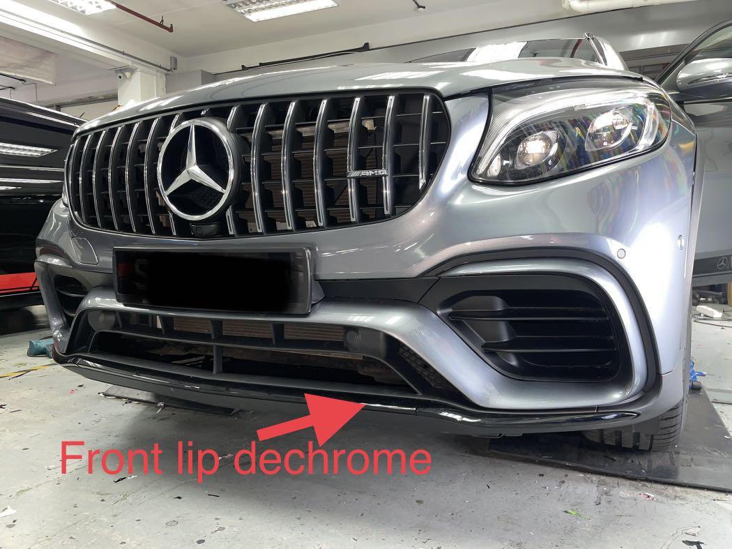 Mercedes GLB car gloss black window trim, handles, roof, roof rail ...