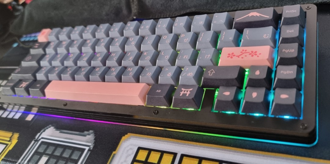 MW65 (Matte Black) Custom Mechanical Keyboard with carrying case ...