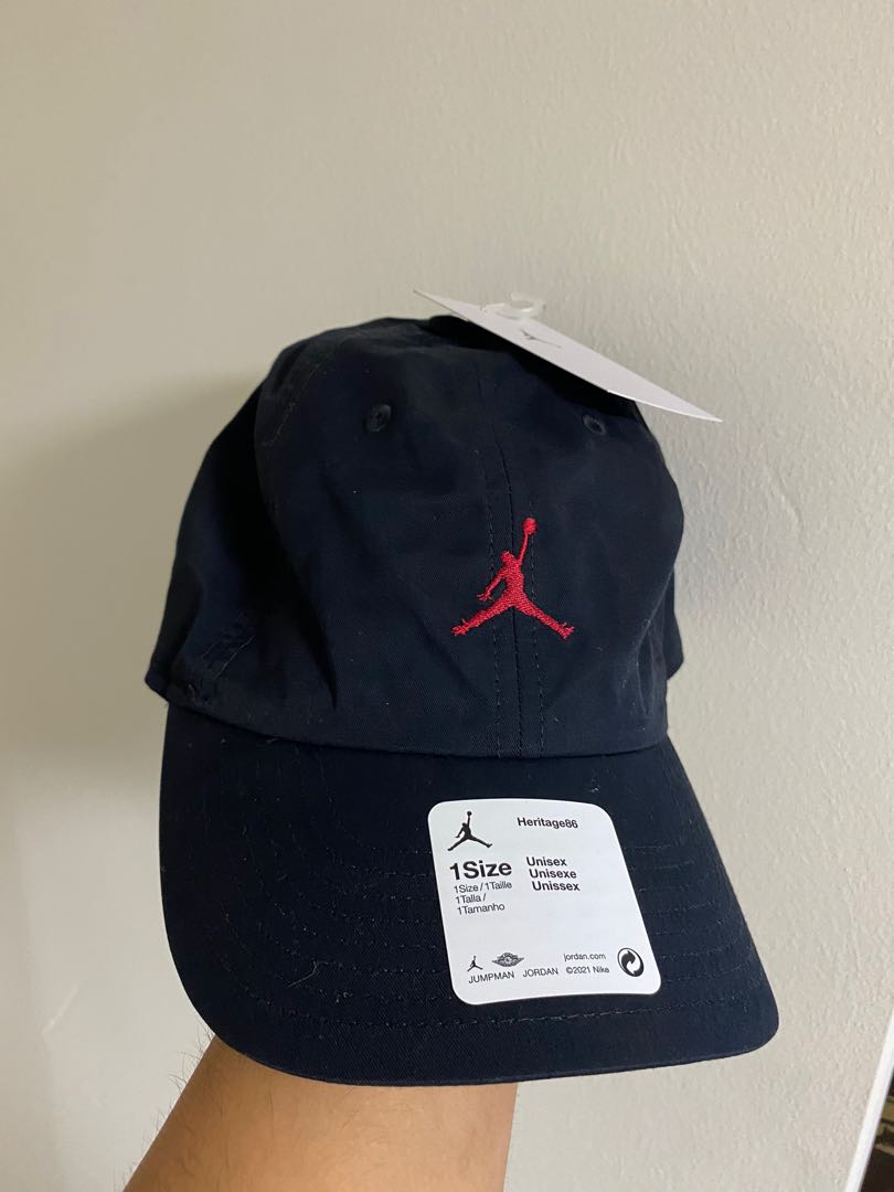 Nike Jordan Cap in Black with Red logo, Men's Fashion, Watches ...