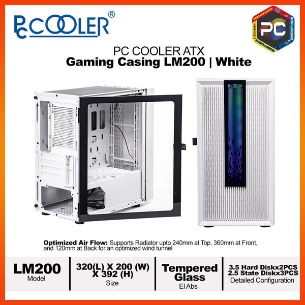 PC COOLER ATX Gaming Casing LM200 White, Computers & Tech, Parts ...