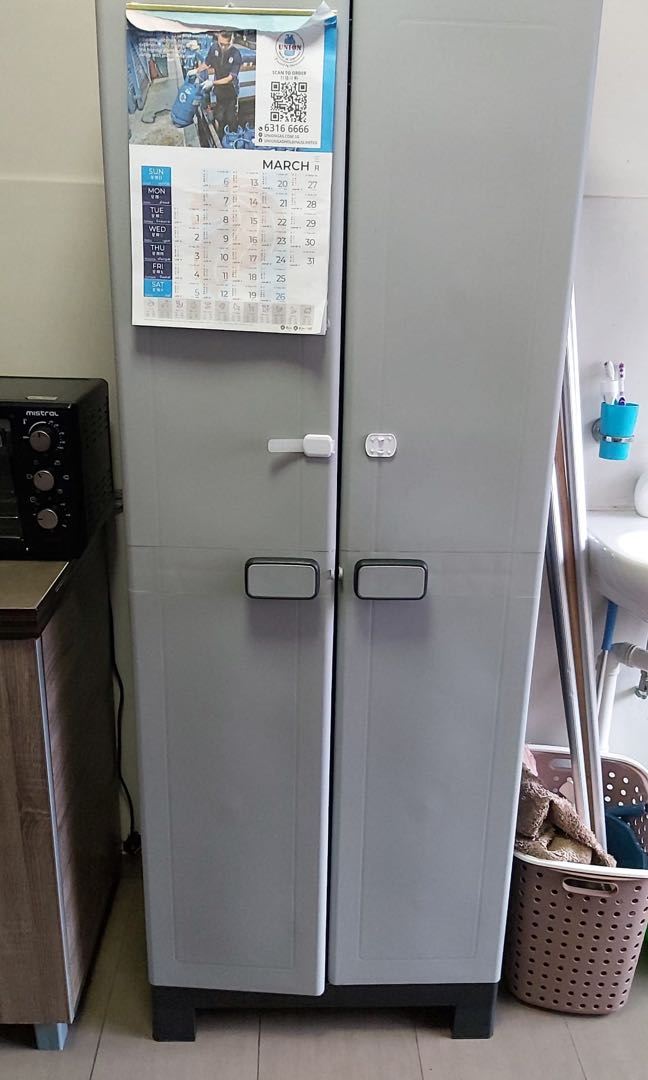 Plastic storage cabinet in good condition, Furniture & Home Living ...