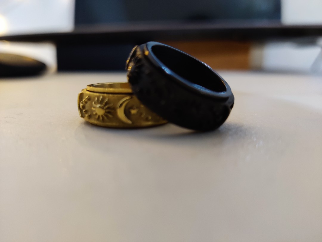Rotatable Anxiety Sun and Moon Ring, Women's Fashion, Jewelry ...