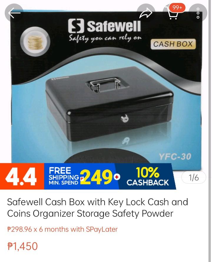 SAFEWELL CASHBOX, Furniture & Home Living, Security & Locks, Safe on ...
