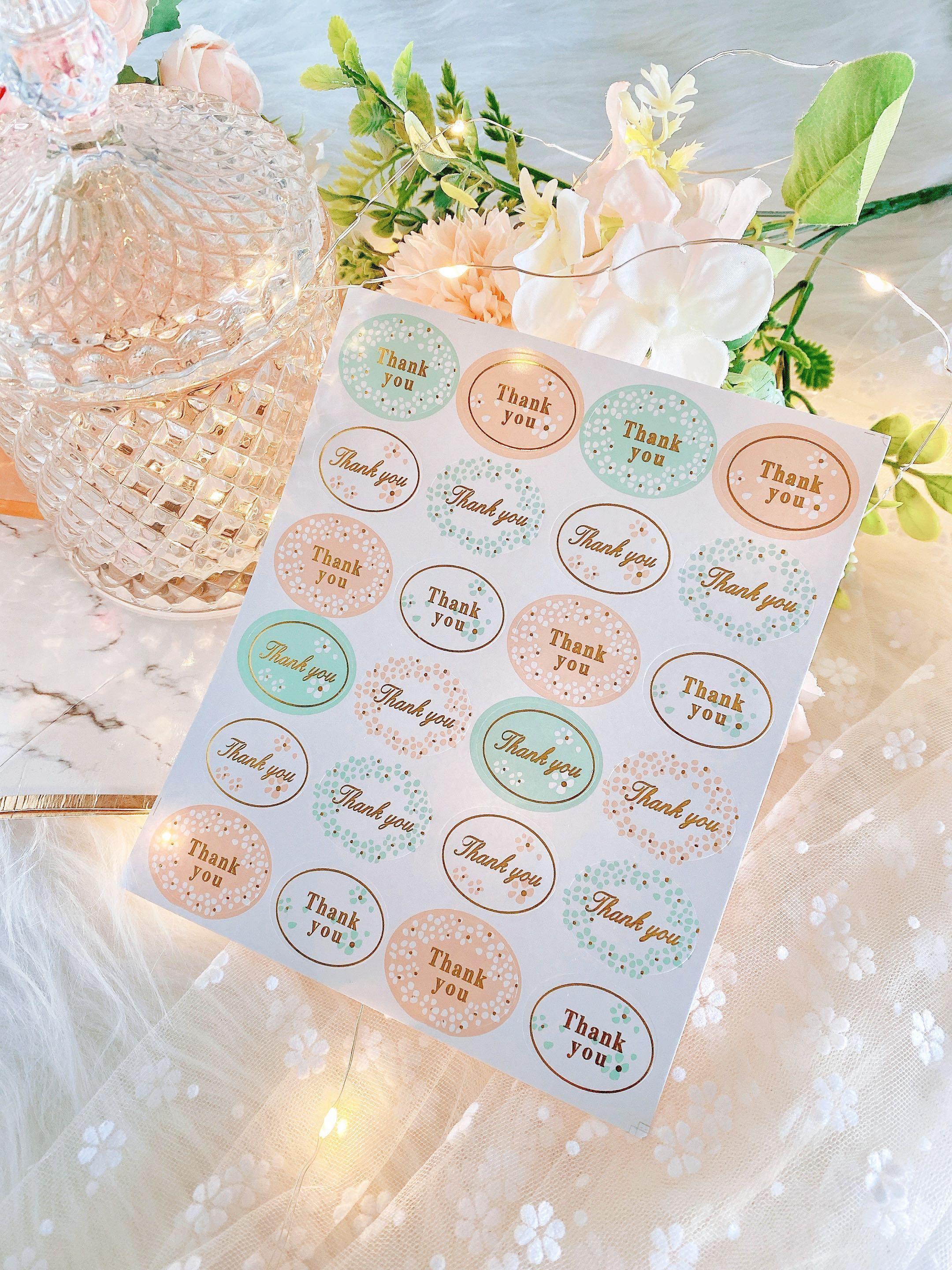 Sticker, sticker seals, floral "just for you" jar seal sticker label ...