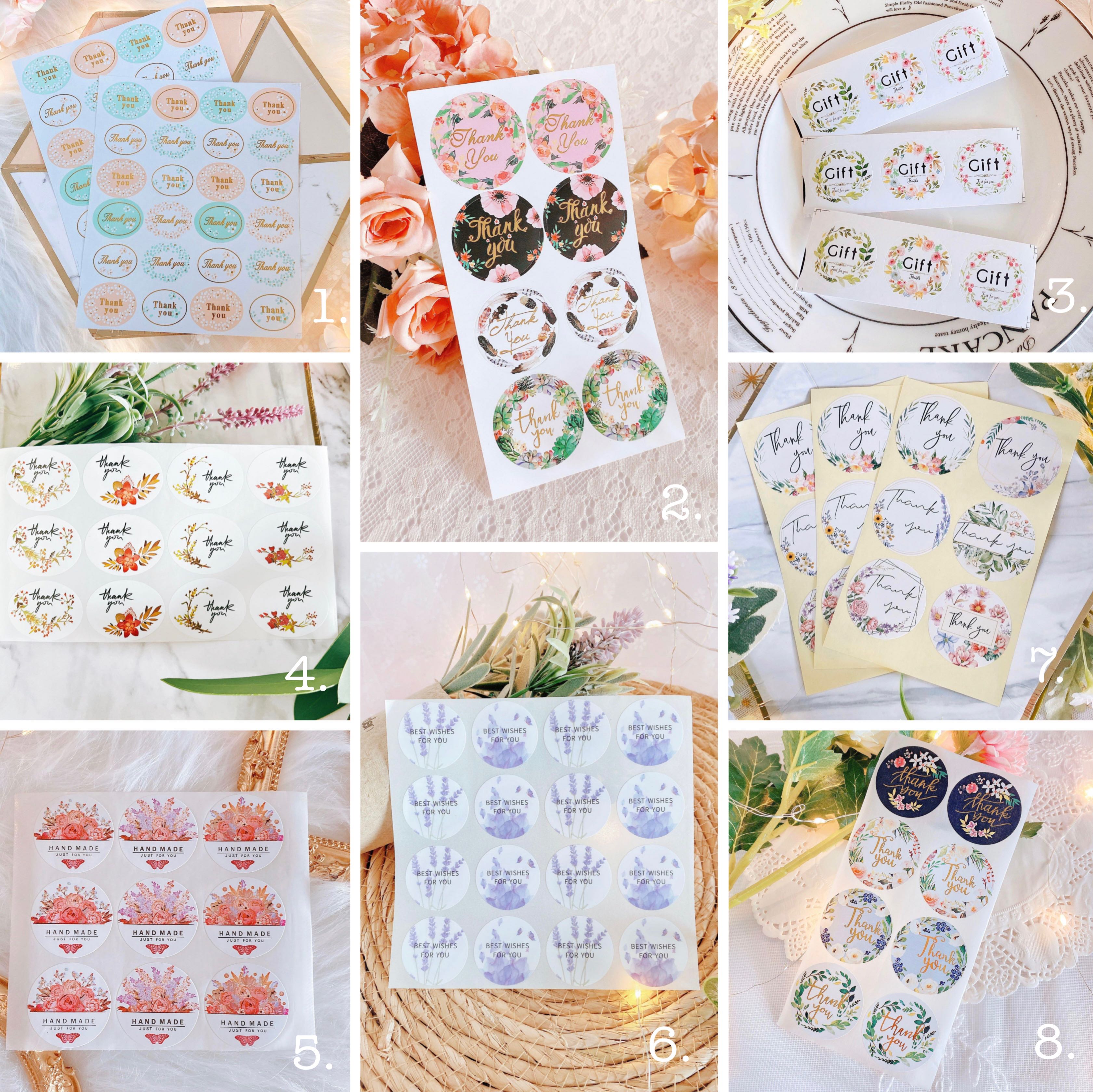 Sticker, sticker seals, floral "just for you" jar seal sticker label ...