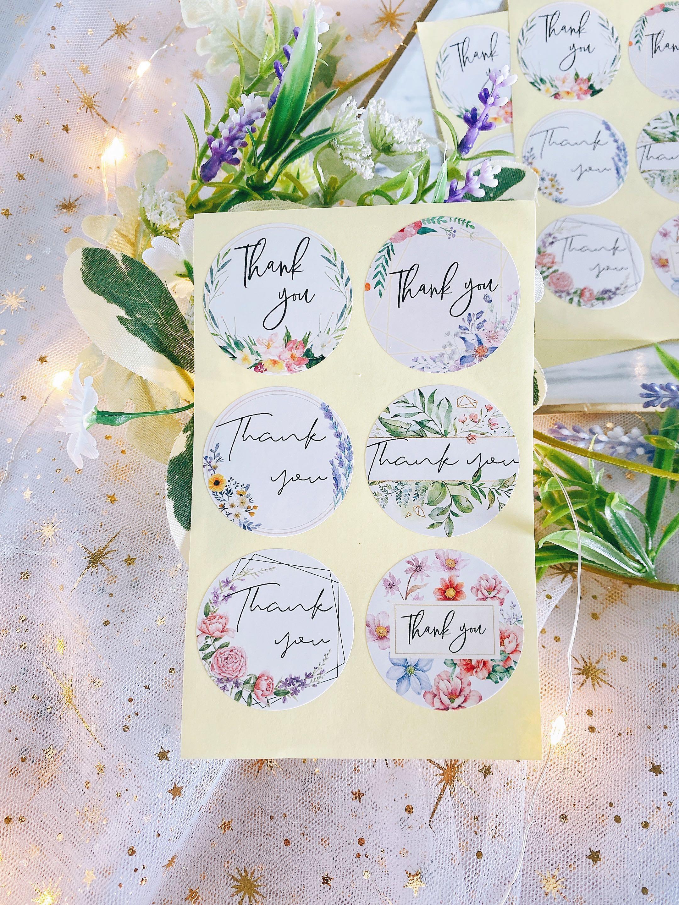 Sticker, sticker seals, floral "just for you" jar seal sticker label ...