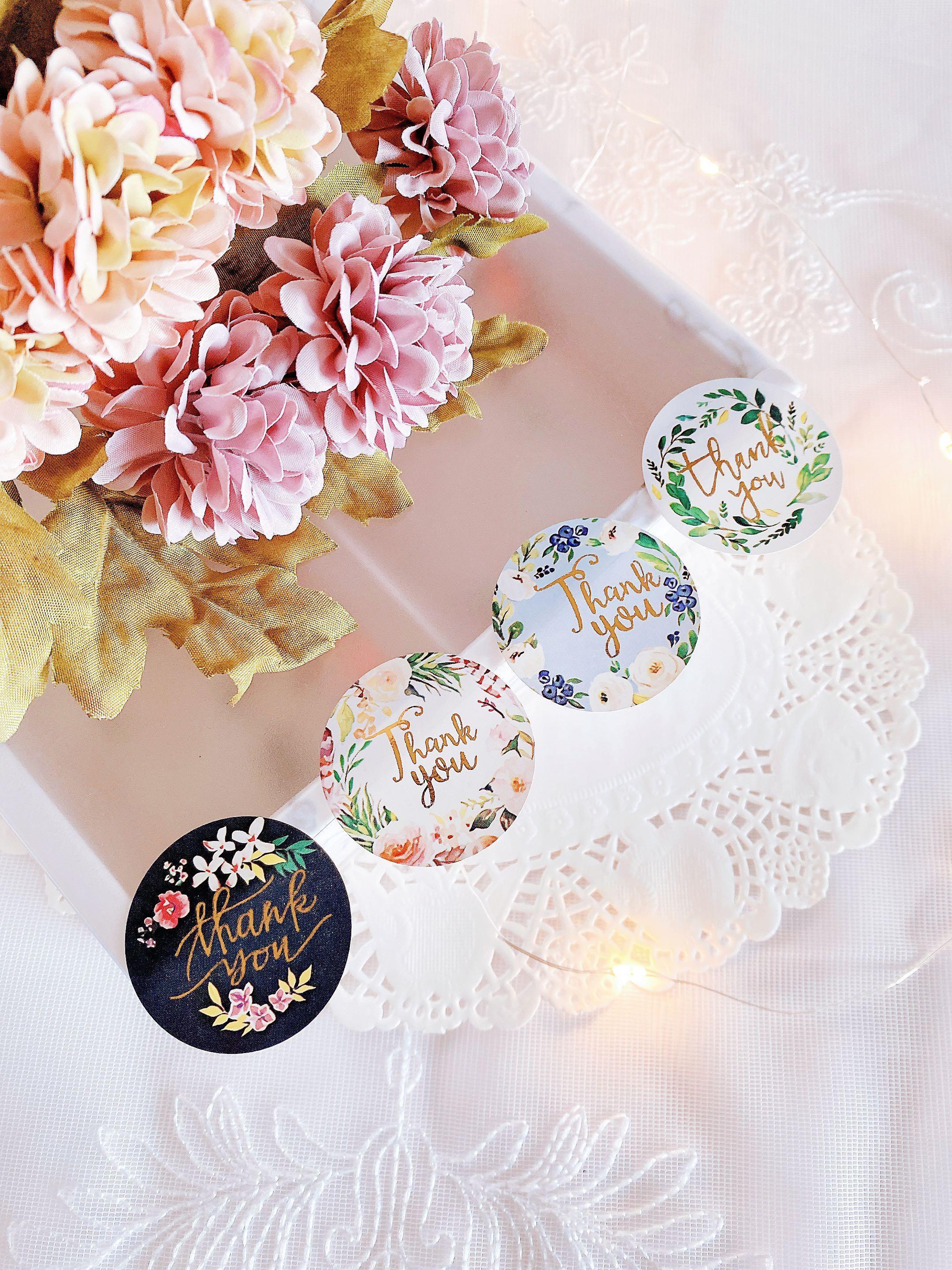 Sticker, sticker seals, floral "just for you" jar seal sticker label ...