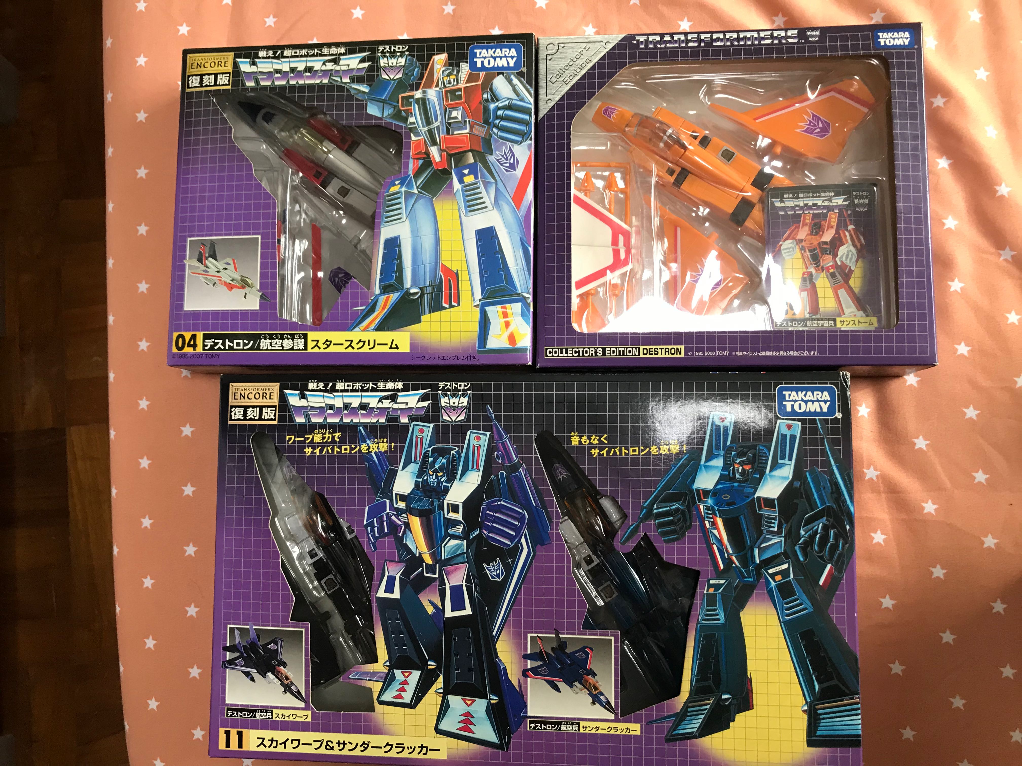 Transformers encore seekers Starscream Thundercracker Skywarp Sunstorm ...