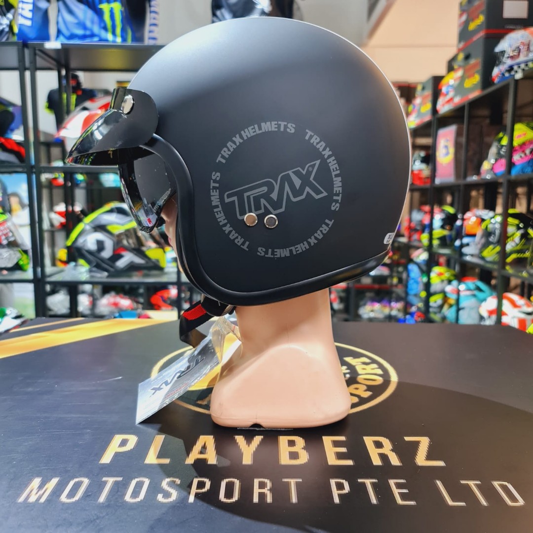 TRAX CLASSIC T827 MATT BLACK G3 HELMET, Motorcycles, Motorcycle Apparel ...