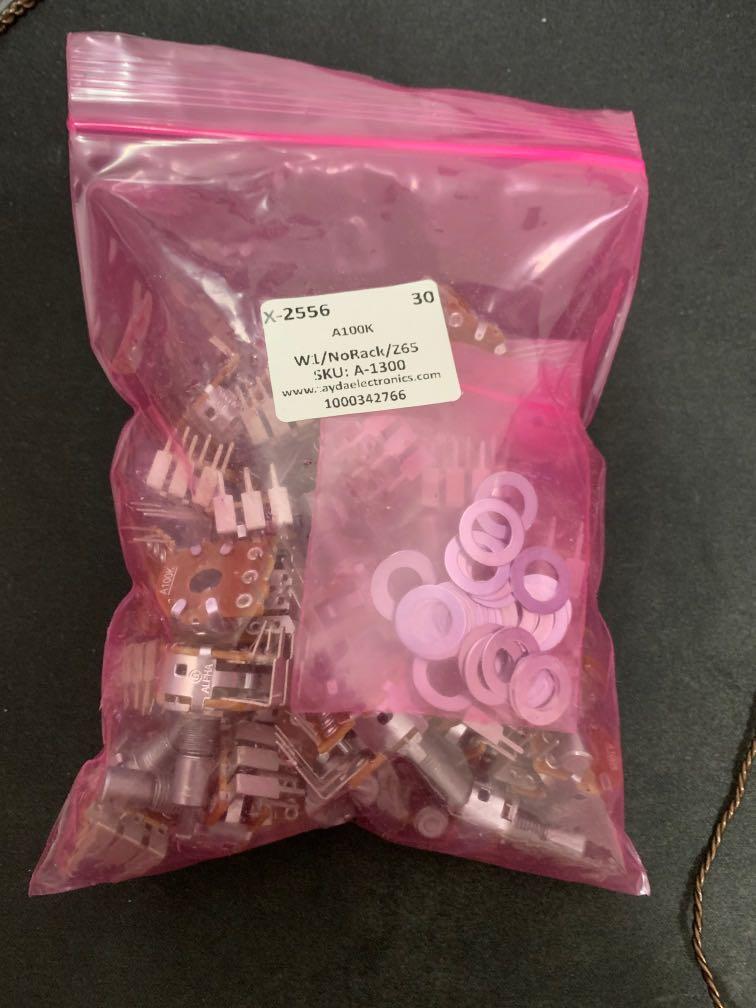 Alpha potentiometers dual gang 100kA pcb mount, Audio, Other Audio ...
