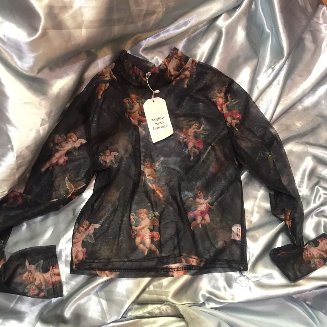 Angel Mesh Top, Women's Fashion, Tops, Shirts on Carousell