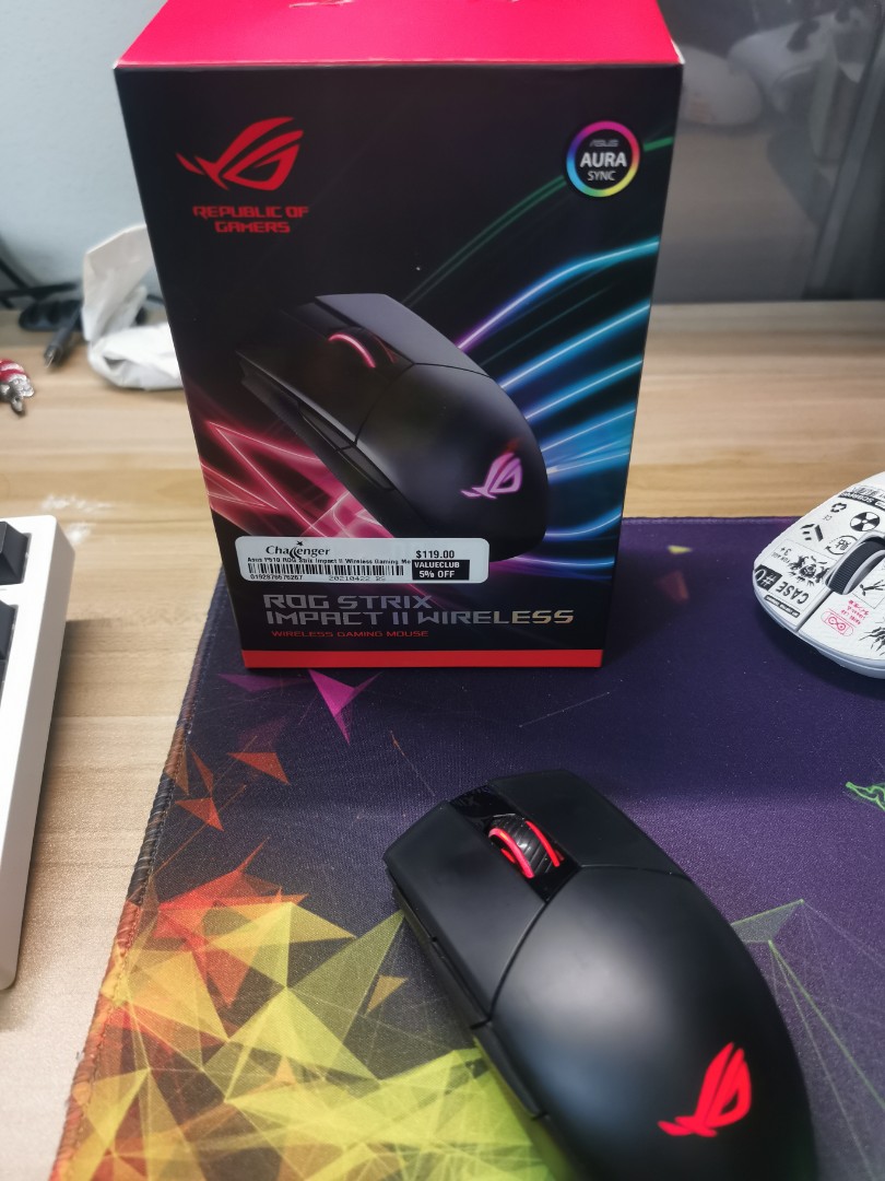 ASUS ROG Strix Impact 2 wireless Mouse, Computers & Tech, Parts ...