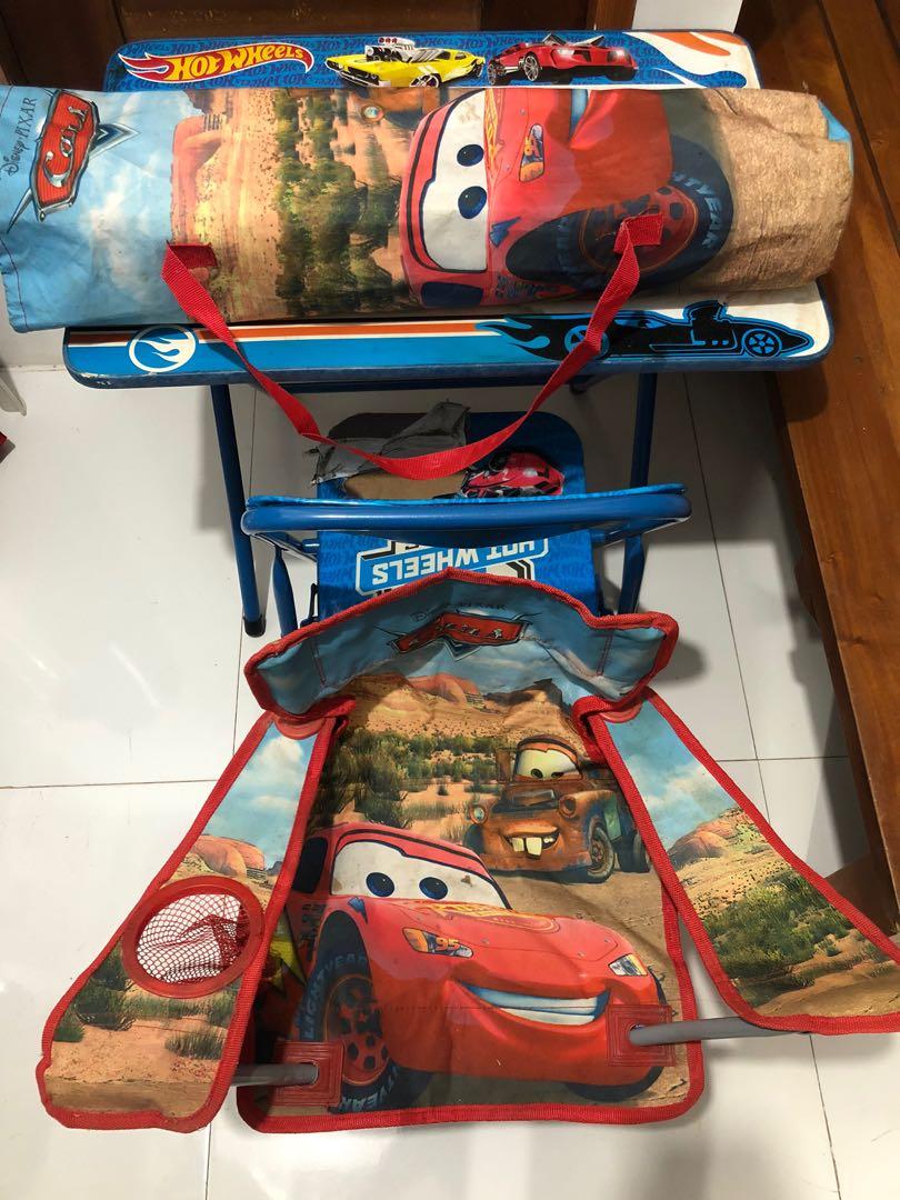Bundle lightning McQueen table and chair picnic chair with bag itself ...