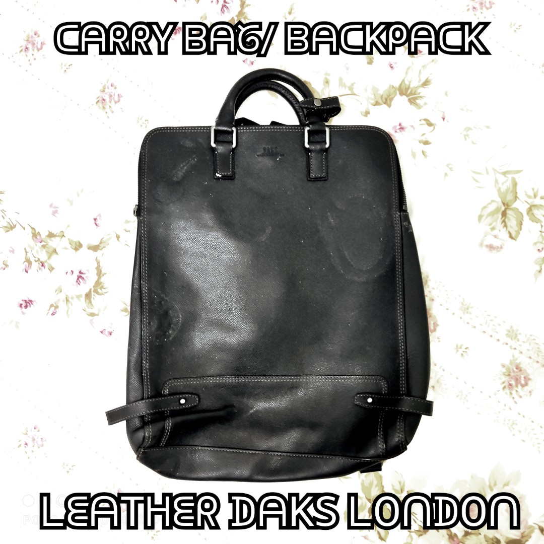CARRY BAG/BACKPACK LEATHER DAKS LONDON, Women's Fashion, Bags & Wallets ...