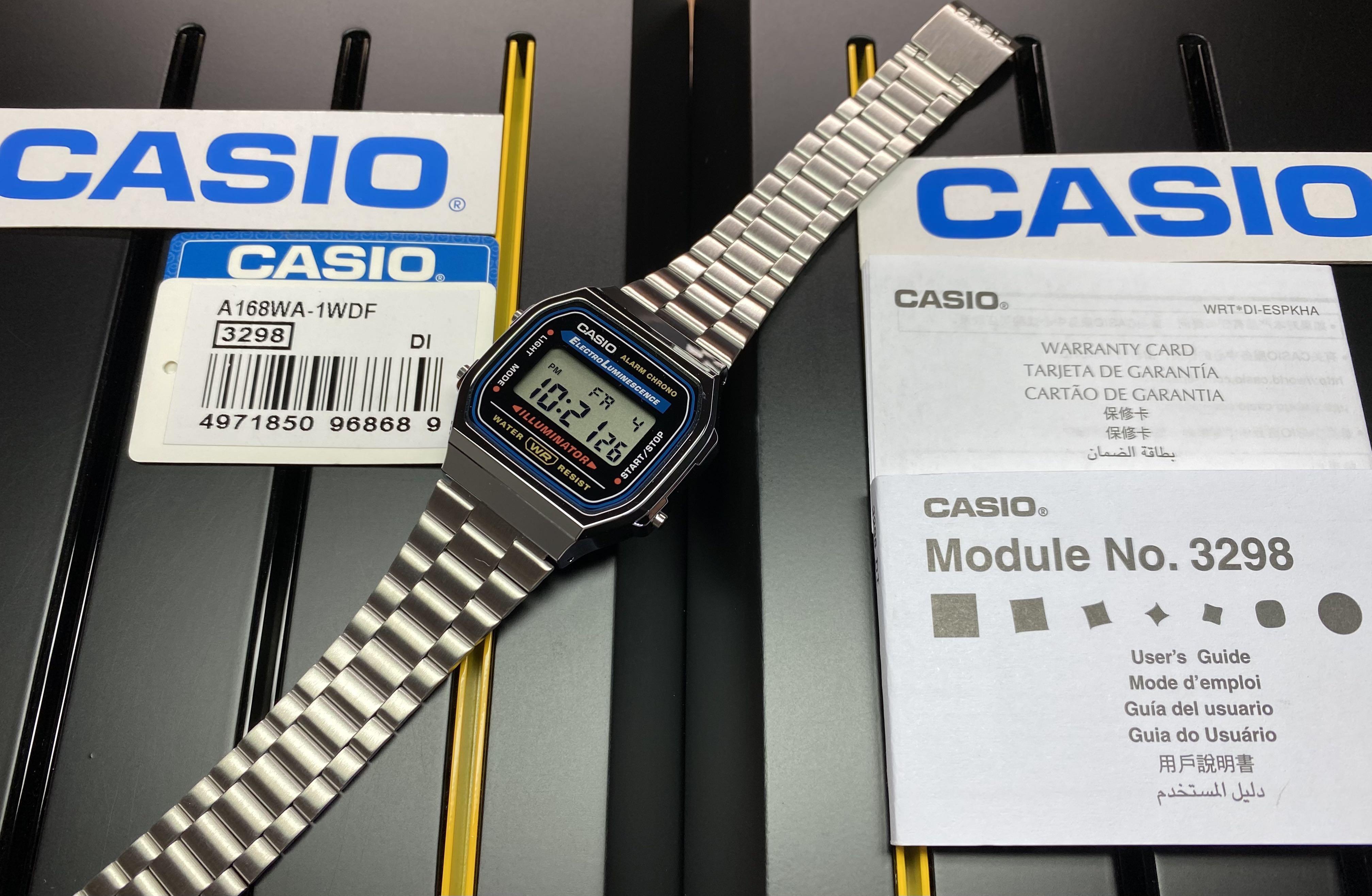 Casio Vintage A168 Silver Illuminator Digital Watch A168WA-1W Brand New, Men's Fashion, Watches ...
