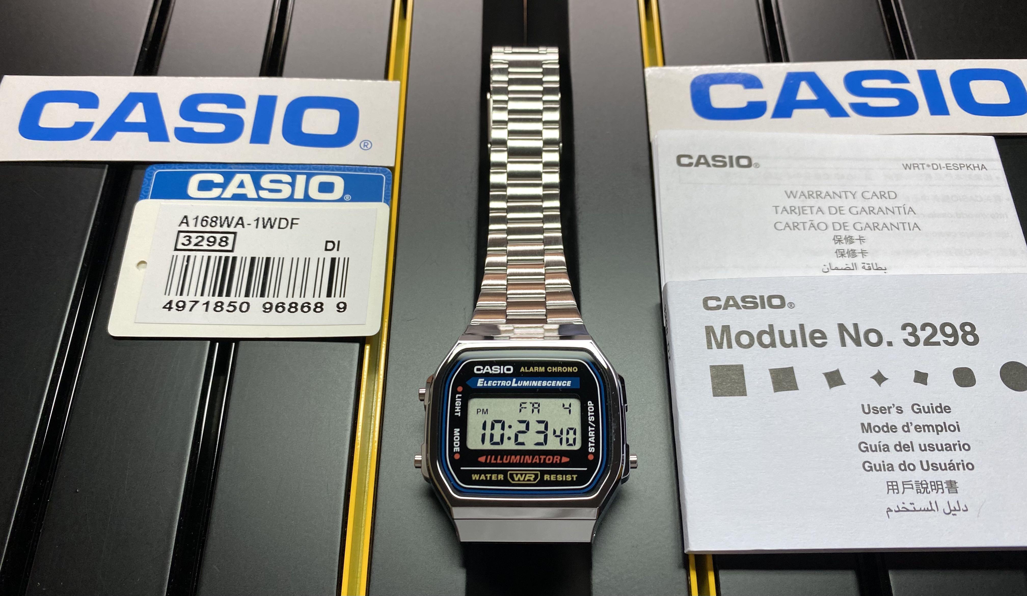 Casio Vintage A168 Silver Illuminator Digital Watch A168WA-1W Brand New ...
