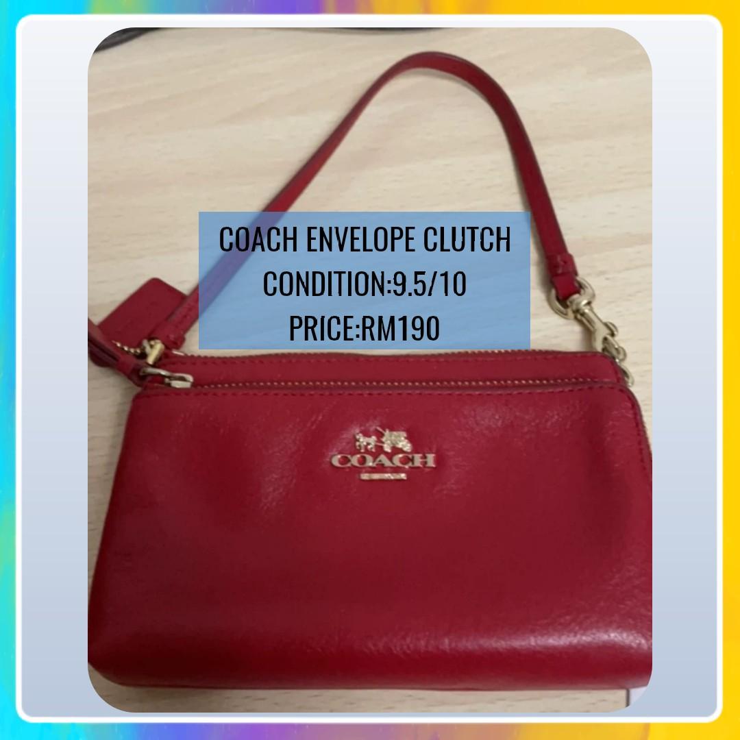COACH ENVELOPE CLUTCH, Luxury, Bags & Wallets on Carousell