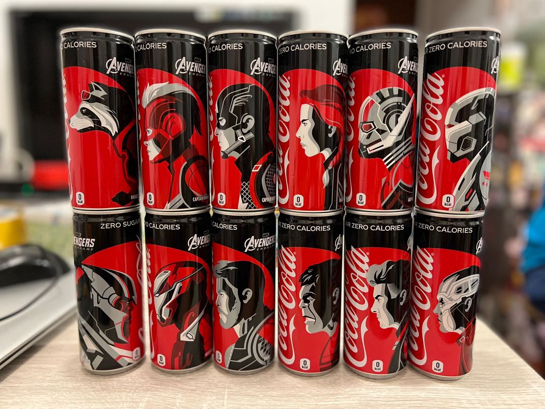 Coca Cola Zero Marvel Avengers Endgame full set, 嘢食 & 嘢飲, 其他食物及飲料 ...