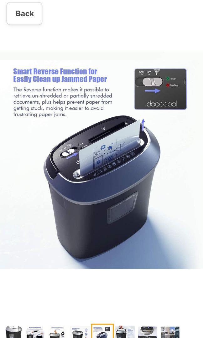 Dodocool 12 sheet crosscut shredder, Computers & Tech, Office ...