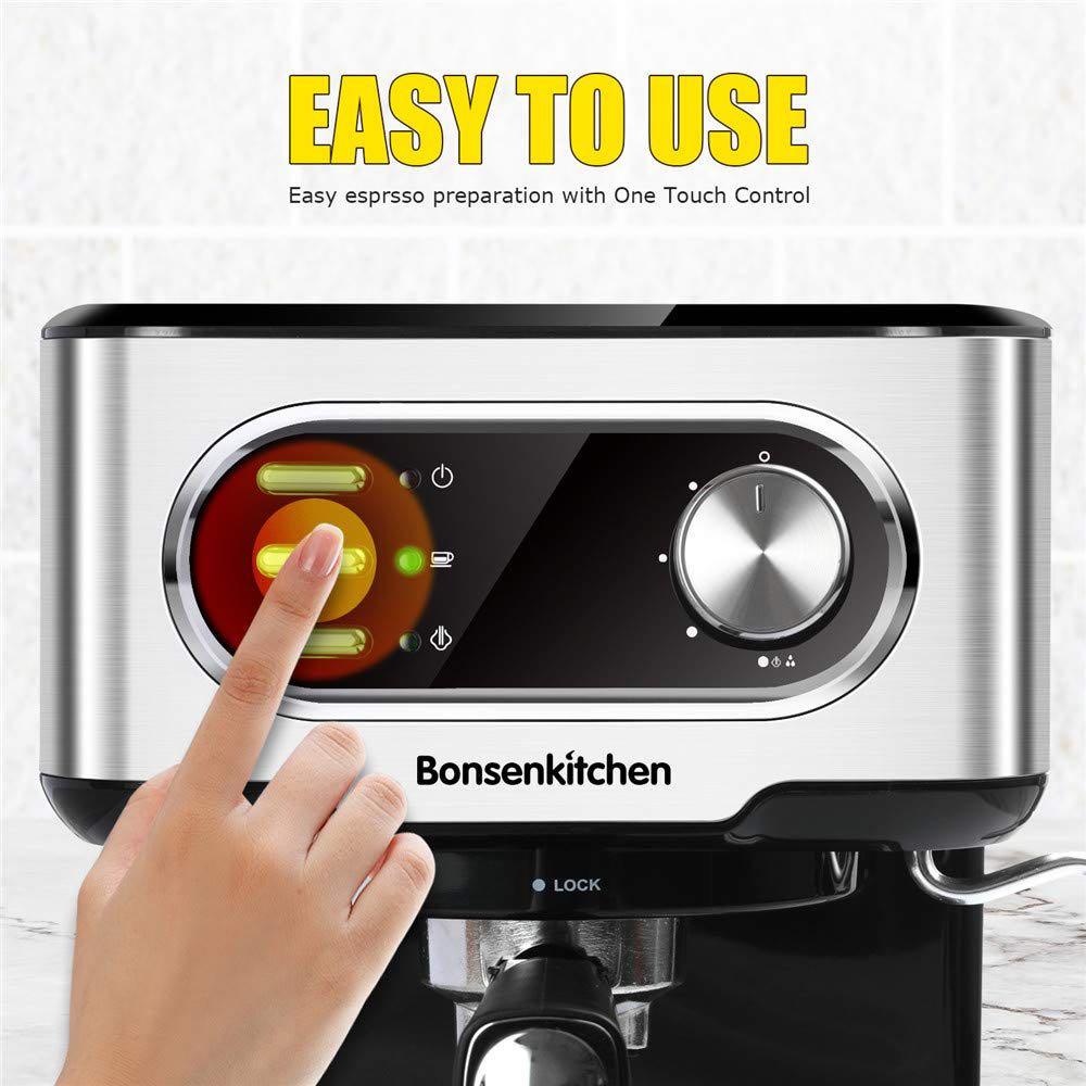 Espresso Machine 15 Bar Coffee Machine With Foaming Milk Frother Wand ...