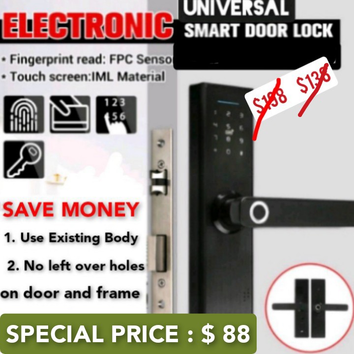 Global UniLock Digital Biometric Smart Lock 5 in1, Furniture & Home ...
