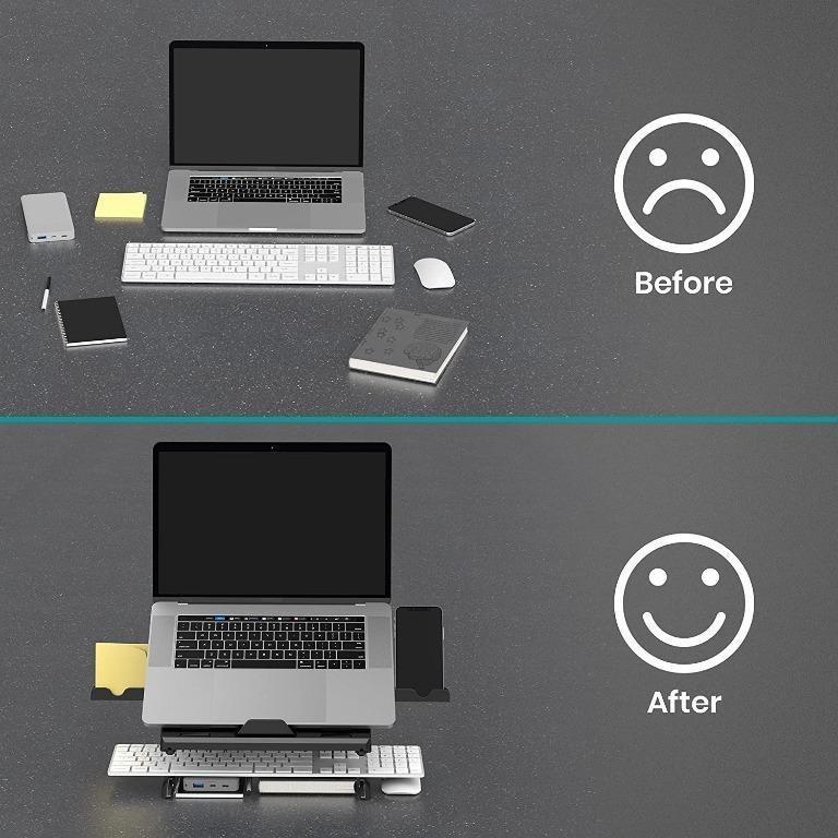 H3041 Laptop Holder Built-in Folding Legs&Phone Holder,9-Adjustable ...