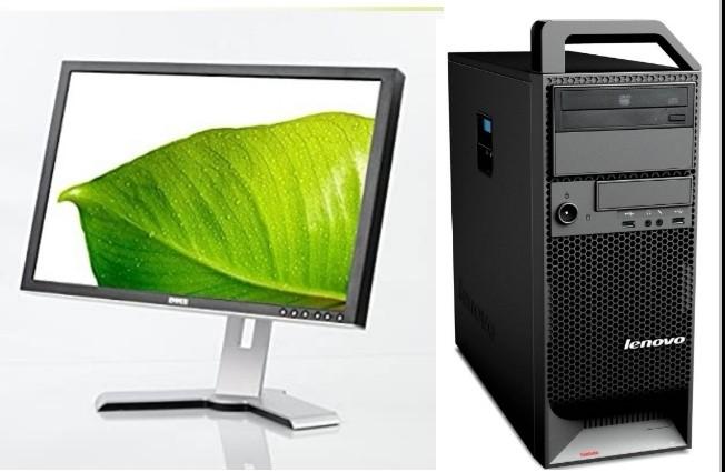 Lenovo Thinkstation S30 full system with 24 inch Dell LCD monitor and ...