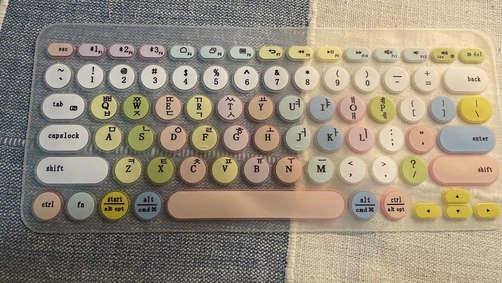 Logitech k380 wireless keyboard cover with Korean letters, Computers ...