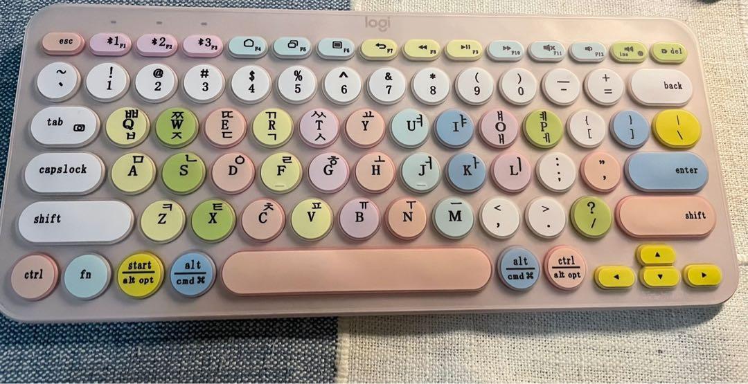 Logitech k380 wireless keyboard cover with Korean letters, Computers ...