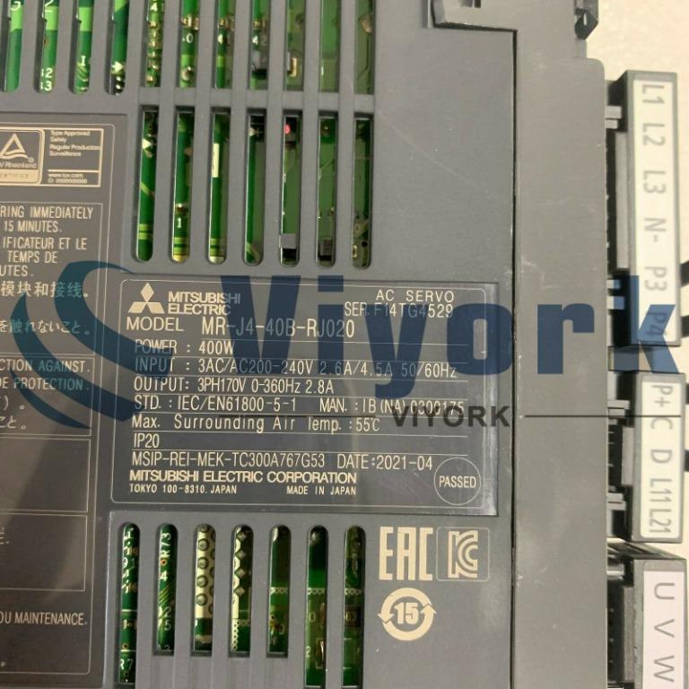 Mitsubishi MR-J4-40B-RJ020 SERVO AMP 400W 200V J2S SSCNET CONVERSION ...