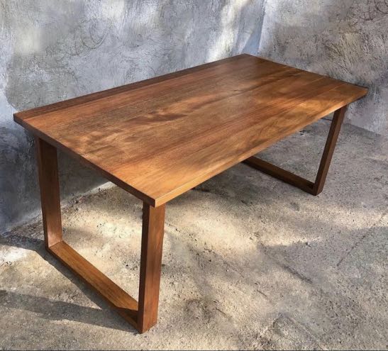 MODERN DINING TABLE MAHOGANY WOOD, Furniture & Home Living, Furniture ...