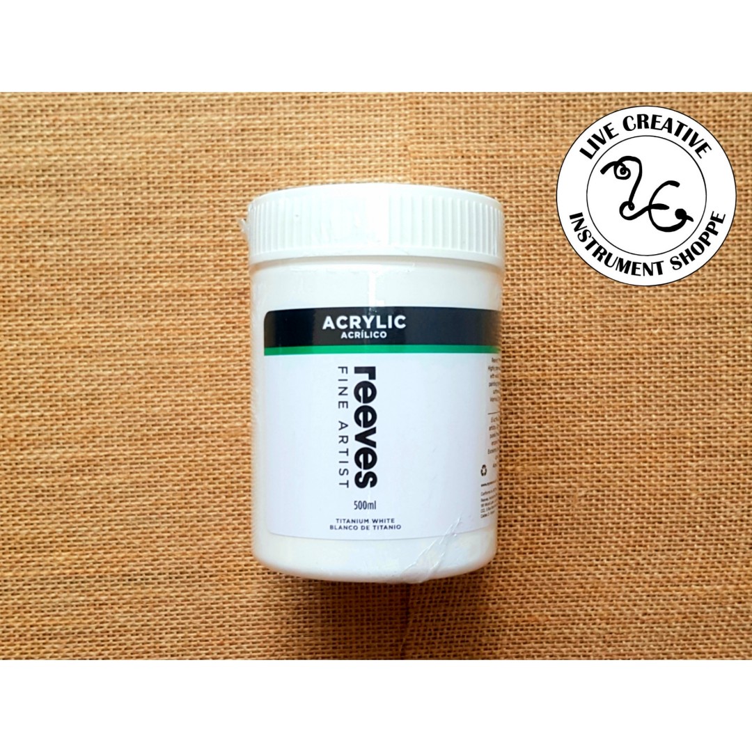 REEVES Artist Acrylic Paint 500ml - Titanium White (9311960085404 ...