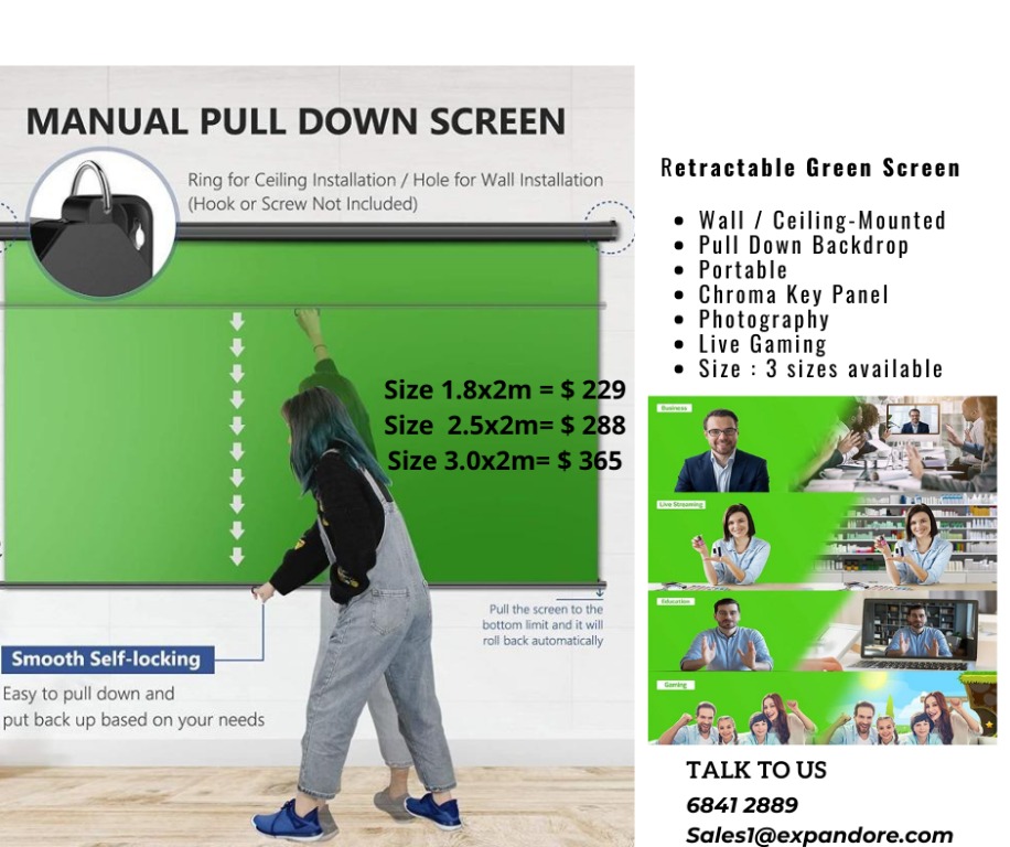 Retractable Wall Ceiling Mounted Backdrop | Shelly Lighting