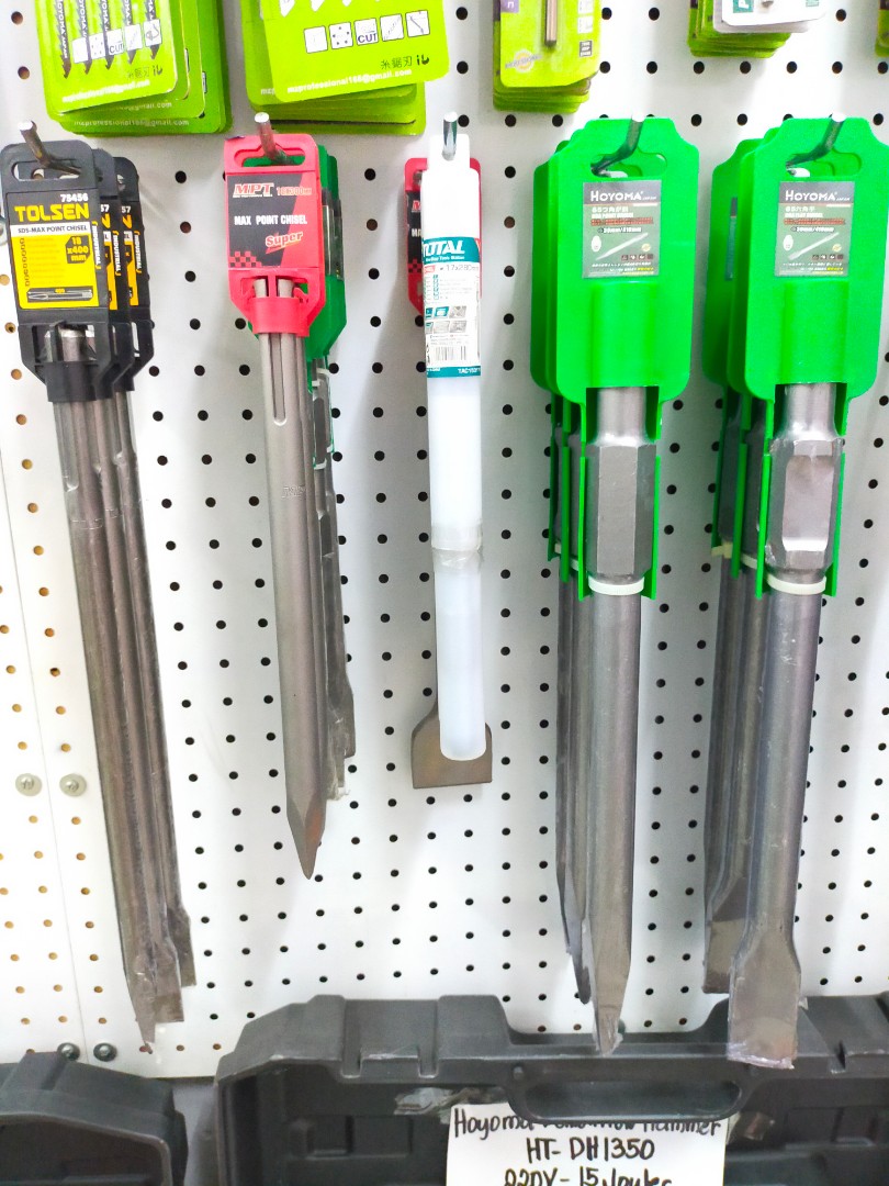 SDS Max Plus Hex Shank Chisel Flat Pointed Drill Bit Rotary Hammer ...