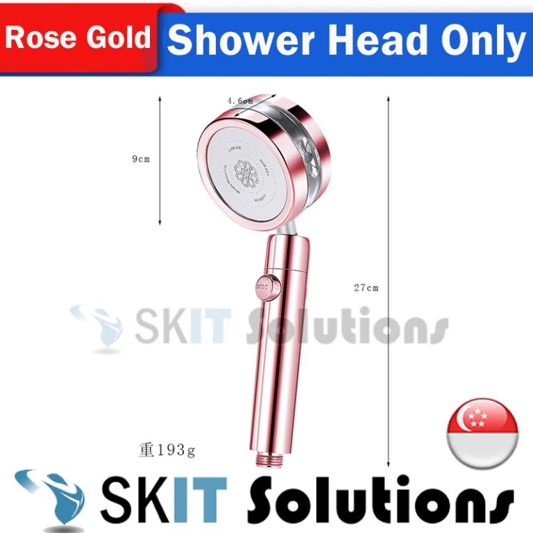 【sg Seller】high Pressure Turbocharged Shower Head Built In Turbo Fan