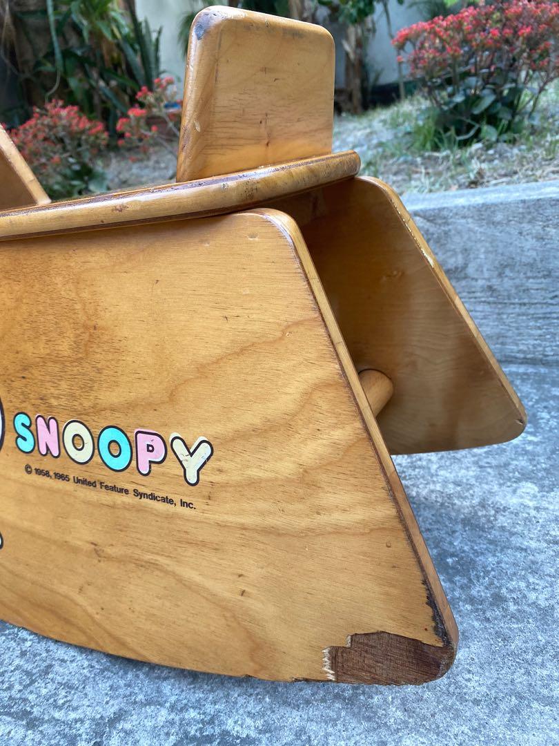 snoopy wooden vintage rocking horse, Furniture & Home Living, Home ...