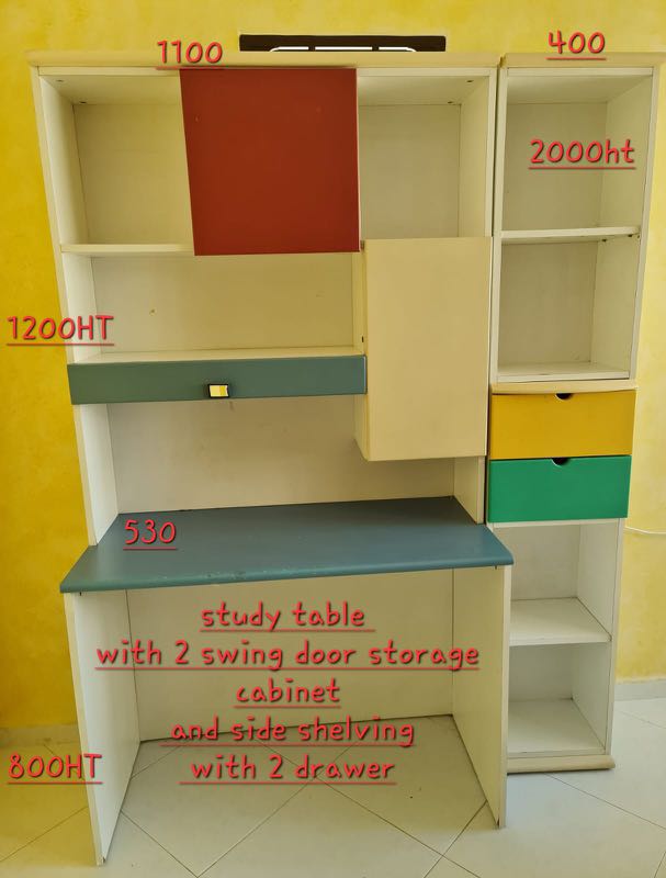 Study table with book rack, Furniture & Home Living, Furniture, Shelves ...