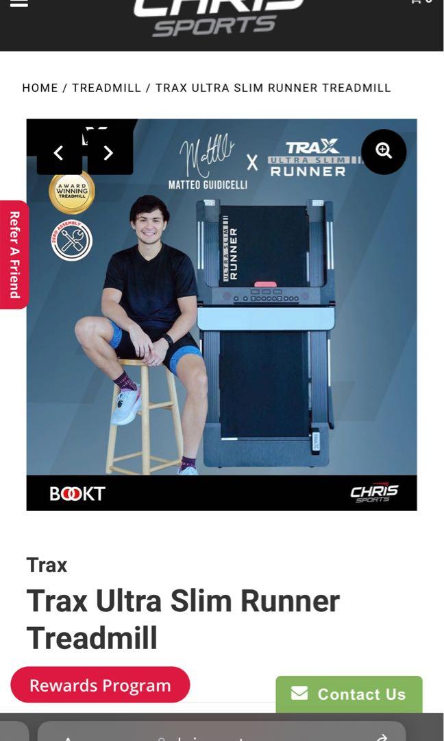 Trax Ultra Slim Runner Treadmill, Sports Equipment, Exercise & Fitness ...