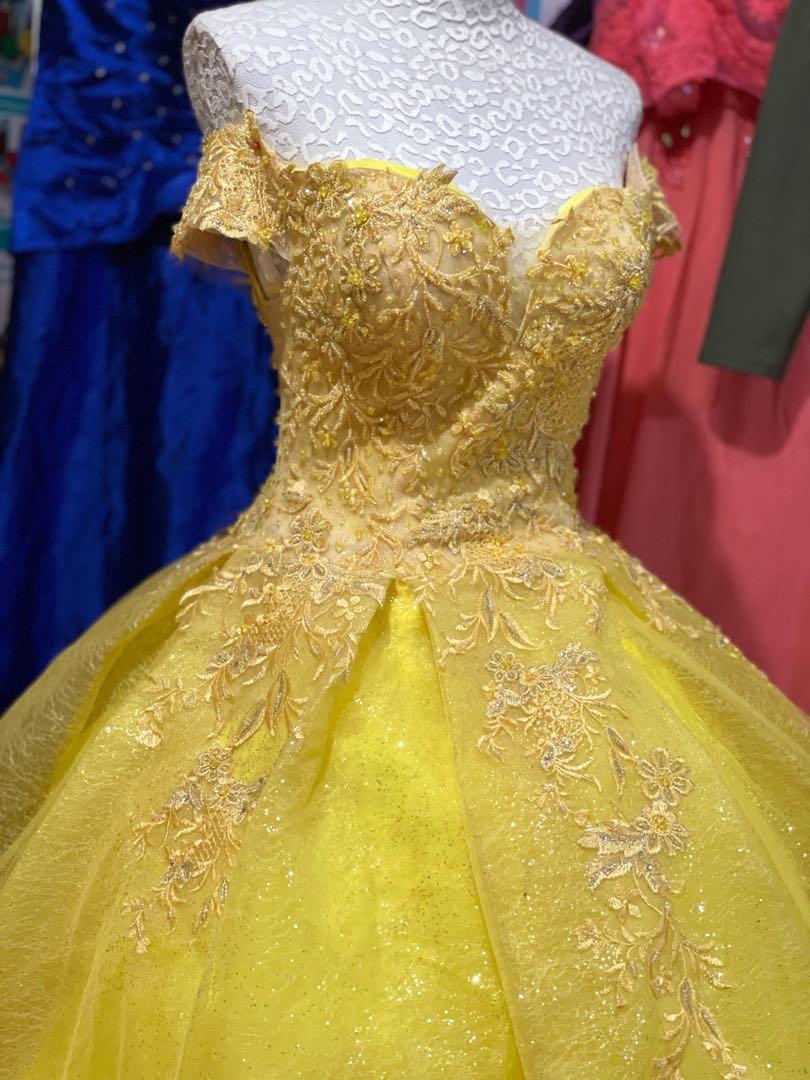 Yellow Ballgowns / Debut gown, Women's Fashion, Dresses & Sets, Evening ...