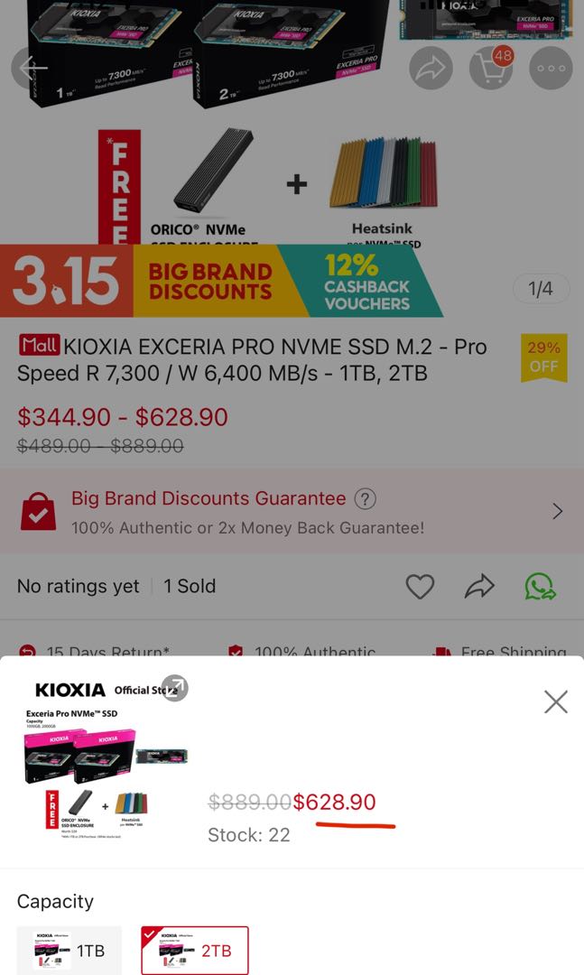 Cheap 2TB NVME Kioxa Gen4x4 (US/UK Brand), Computers & Tech, Parts ...